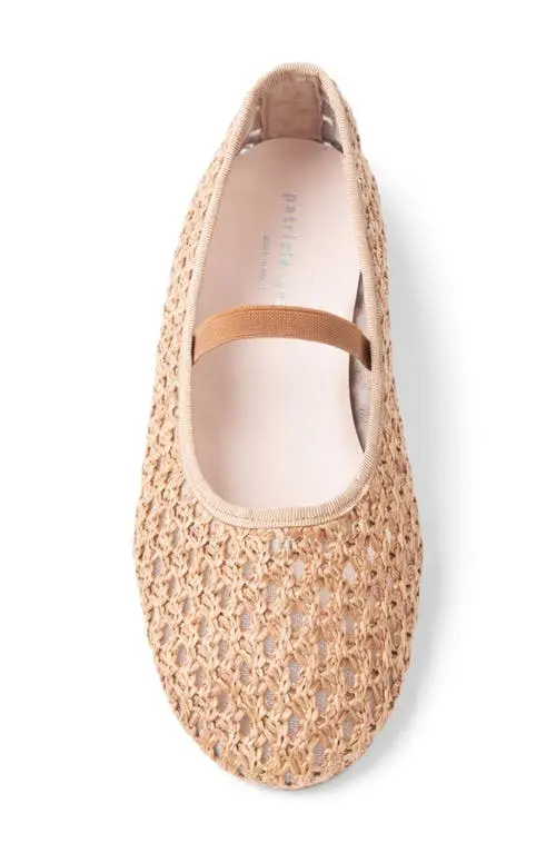 PATRICIA GREEN Monaco Raffia Mary Jane Ballet Flat