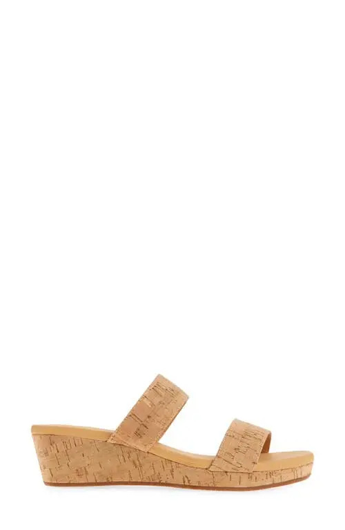 CHOCOLAT BLU Farra Platform Wedge Slide Sandals - Cork