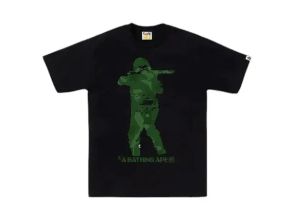 A BATHING APE Bitmap Soldier Tee Shirt - Black