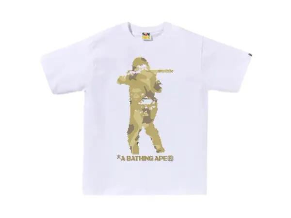 A BATHING APE Bitmap Soldier Tee Shirt - White