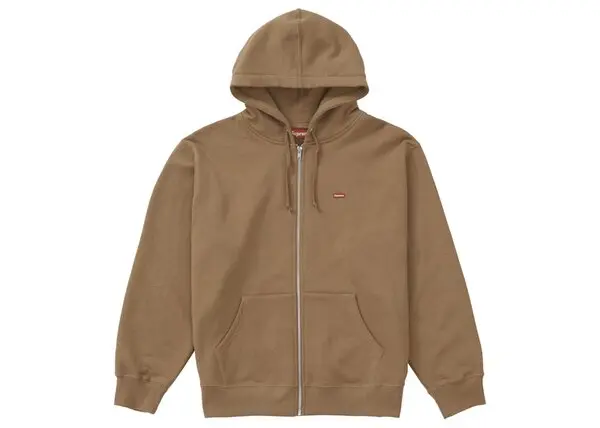 Supreme Small Box Zip Up Hooded Sweatshirt - Brown