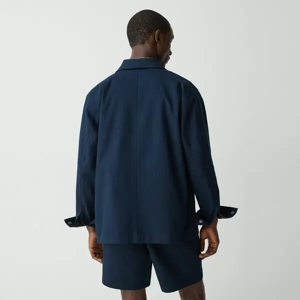 Theory Utility Coat In Stretch Cotton Canvas - Baltic