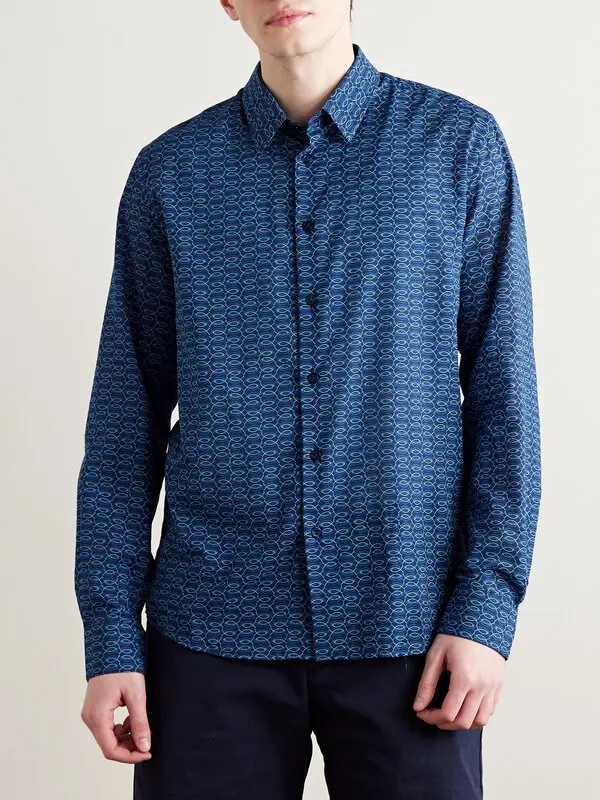 Vilebrequin Caracal Printed Organic Cotton-voile Shirt