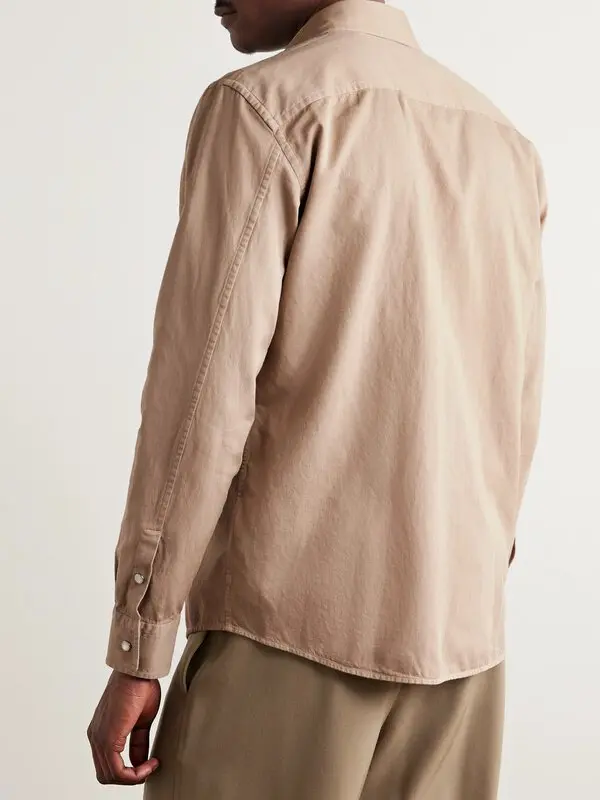 Zegna Slim-fit Cotton And Linen-blend Shirt