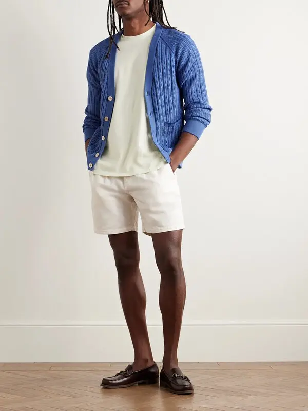 PIACENZA CASHMERE 1733 Slim-fit Ribbed Cotton Cardigan