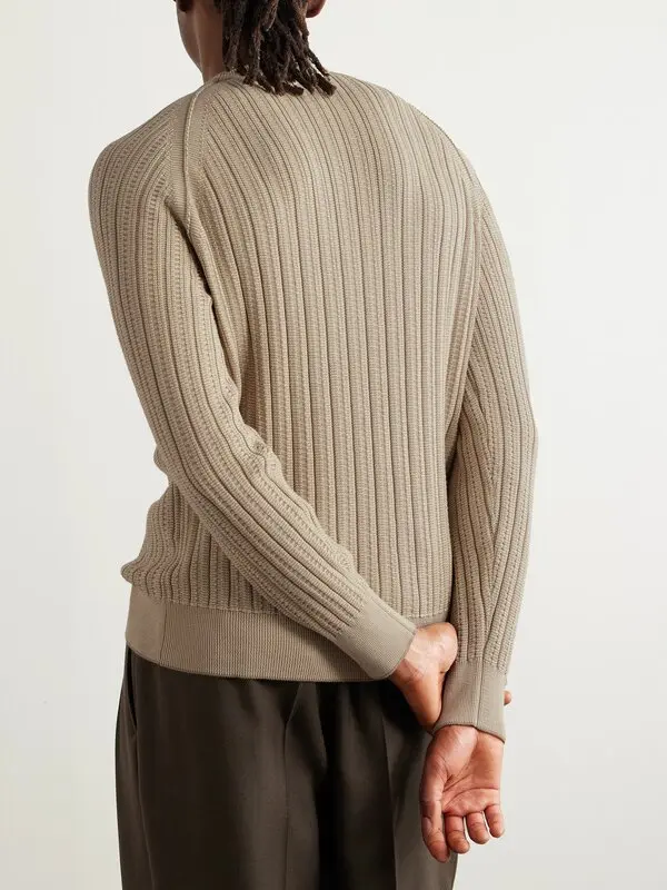 PIACENZA CASHMERE 1733 Ribbed Cotton Sweater