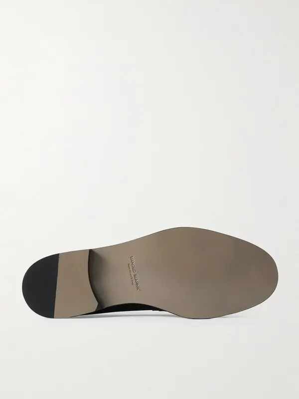 Manolo Blahnik Perry Suede Penny Loafers - Black