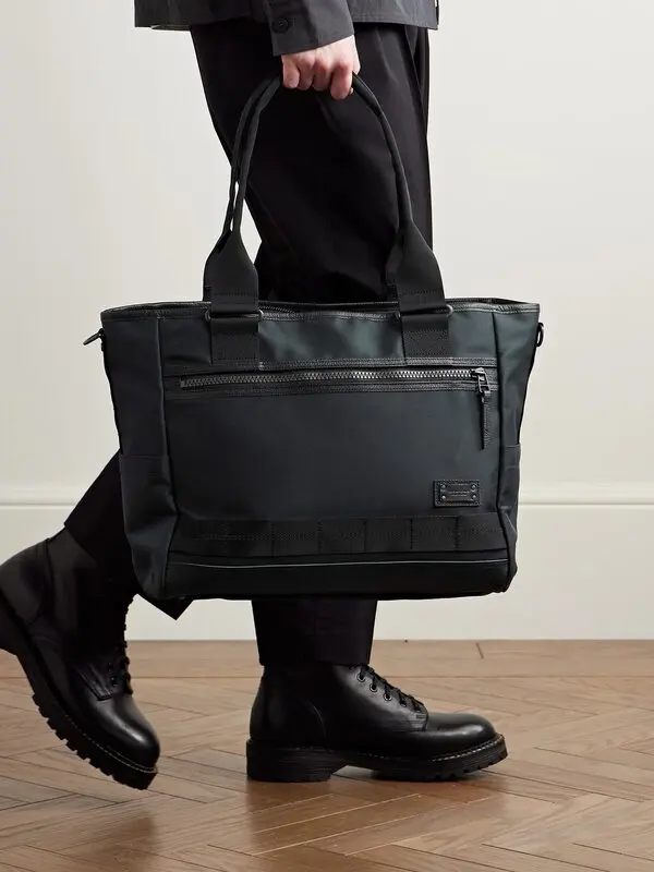 MASTER-PIECE CO Rise Ver.2 Leather-trimmed Mastertex-09 Tote Bag