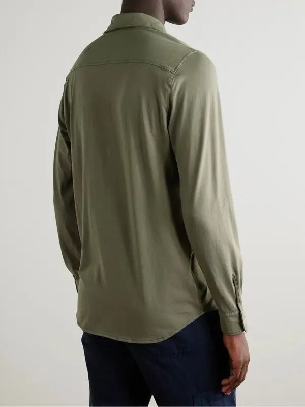Altea Palmer Cutaway-collar Stretch-cotton Jersey Shirt