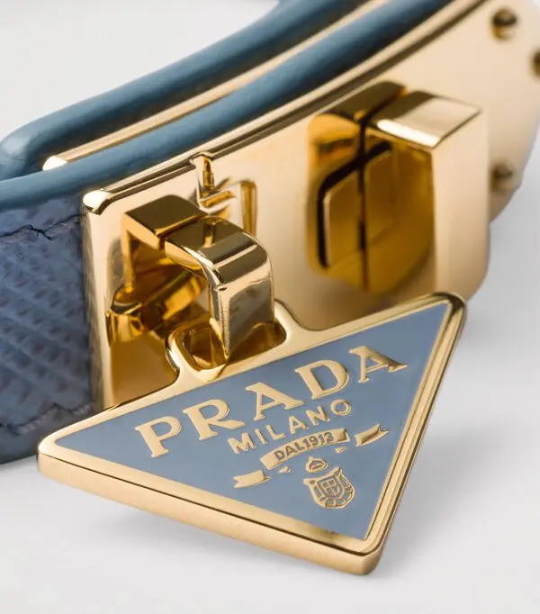 Prada Saffiano Leather Bracelet - Turquoise