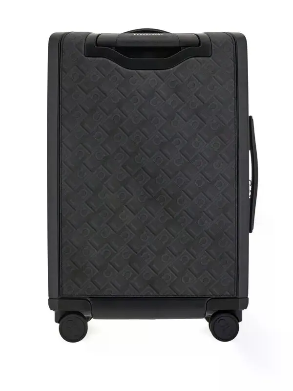 FERRAGAMO Gancini Monogram Trolley Suitcase - Grey