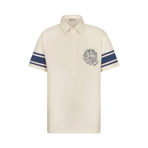 Dior X Denim Tears Relaxed-fit Polo Shirt 'white