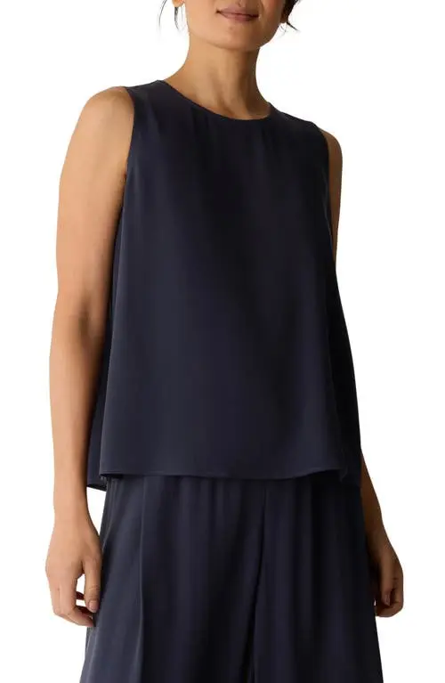 Eileen Fisher Textured Sleeveless Silk Shell