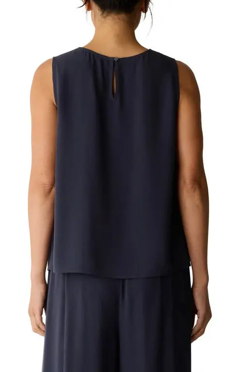 Eileen Fisher Textured Sleeveless Silk Shell