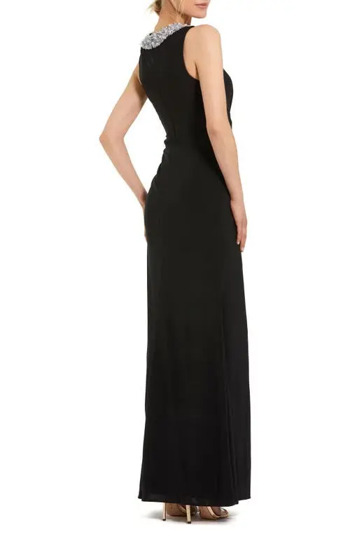 Mac Duggal Rhinestone Embellished Jersey Gown