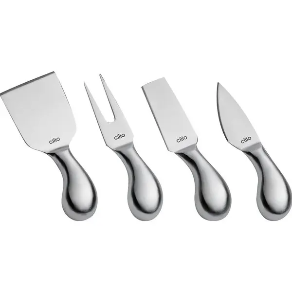 CILIO Piave 4 Piece Cheese Knife Set - Silver