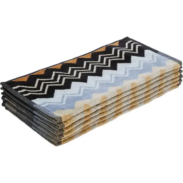 Missoni Giacomo Face Towels 30x30 Cm 6 Pieces - Black