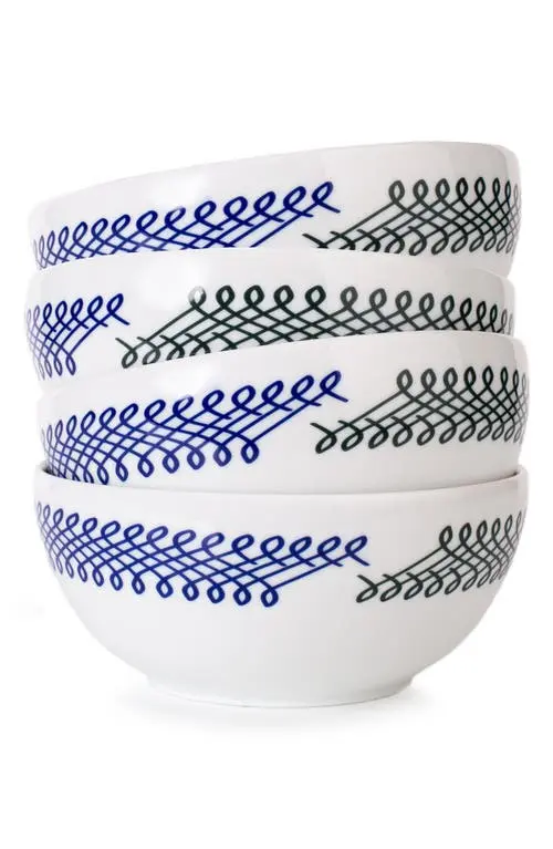 MISETTE Set Of 4 Porcelain Cereal Bowls - Blue/ Green