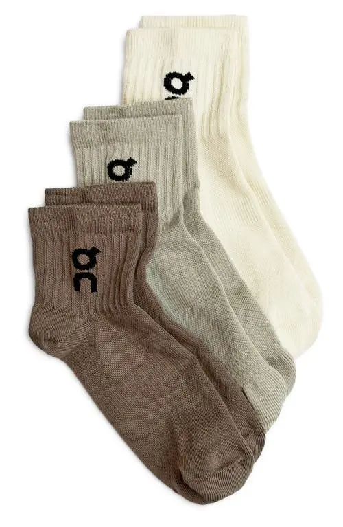 On Assorted Logo Quarter Socks 3-pack - Hare/brume
