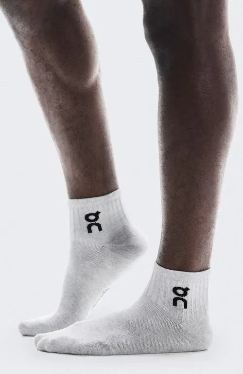 On Assorted Logo Quarter Socks 3-pack - Heather Gray