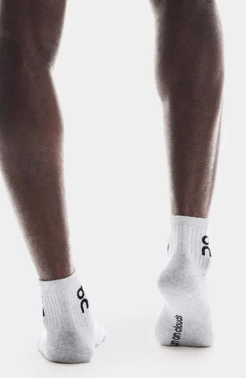 On Assorted Logo Quarter Socks 3-pack - Heather Gray