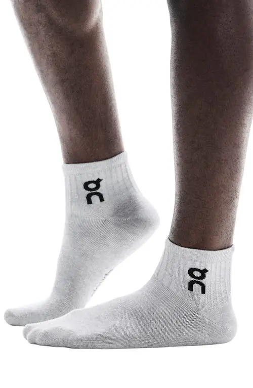On Assorted Logo Quarter Socks 3-pack - Heather Gray