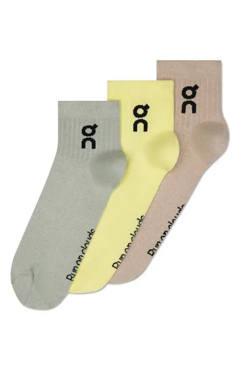 On Assorted Logo Quarter Socks 3-pack - Lemonade/tin