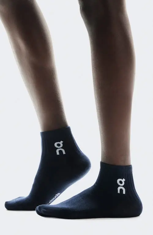 On Assorted Logo Quarter Socks 3-pack - Navy