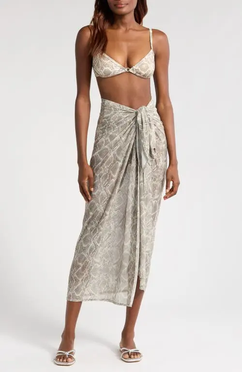 Good American Gradient Mesh Sarong - Snakeskin  Print