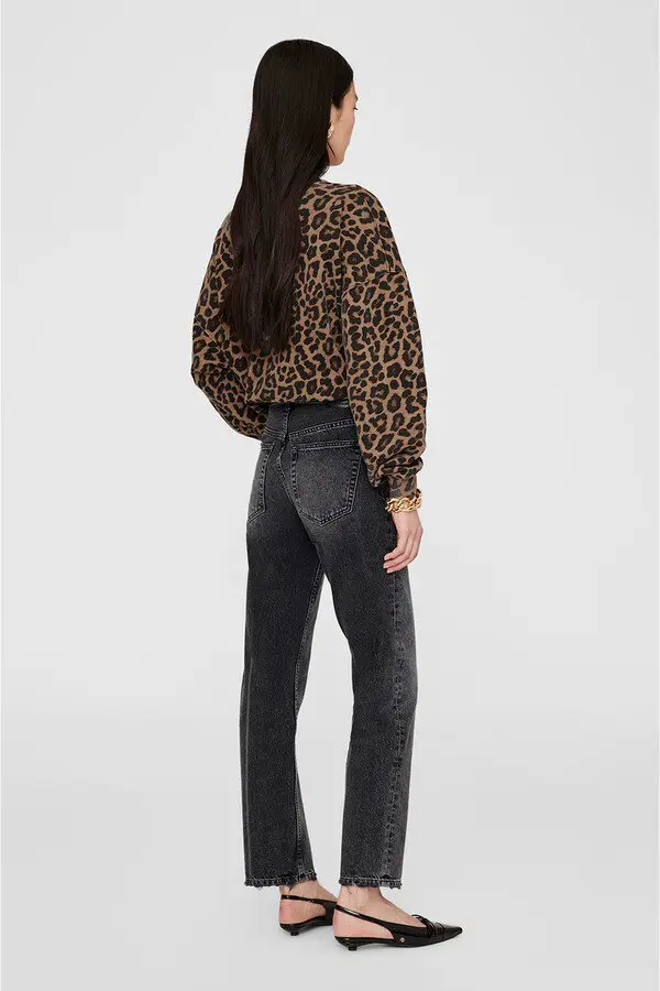 ANINE BING Miles Leopard Print Sweatshirt