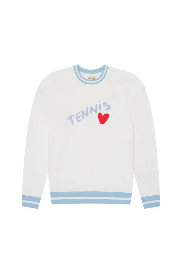 ELLSWORTH + IVEY Tennis Heart Elle Sweatshirt - Natural