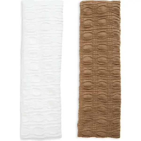 Bp. Set Of 2 Textured Headbands - Tan- White