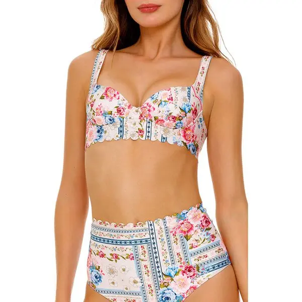 Agua Bendita Balena Meraki Bikini Top - Pink Multicolor