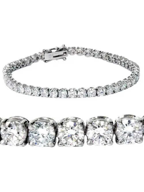 BLISS DIAMOND 7 Ct T.w. Round Lab Grown Diamond Tennis Bracelet 14k Gold - 14k White Gold