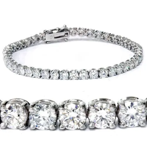 BLISS DIAMOND 7 Ct T.w. Round Lab Grown Diamond Tennis Bracelet 14k Gold - 14k White Gold