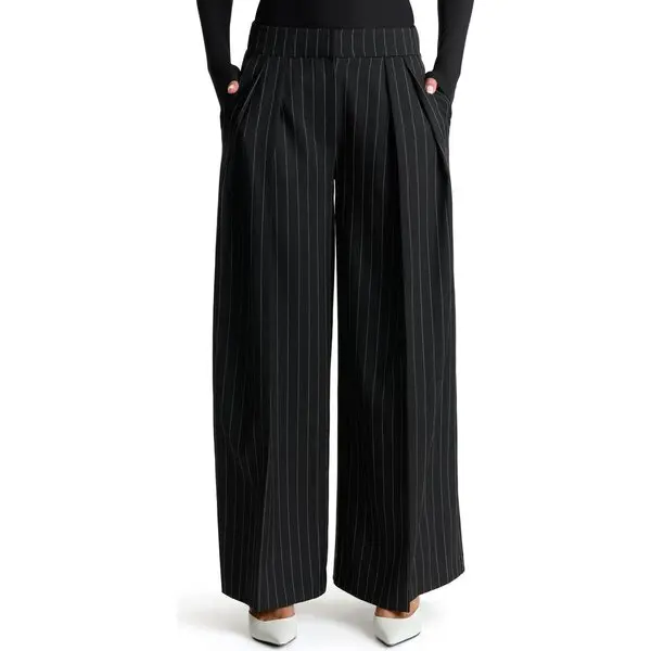 Naked Wardrobe Pinstripe Wide Leg Trousers