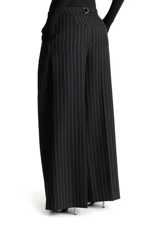Naked Wardrobe Pinstripe Wide Leg Trousers