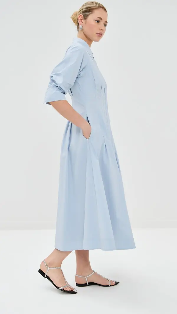 Simkhai Jazz Pintuck Midi Dress - Periwinkle Sky
