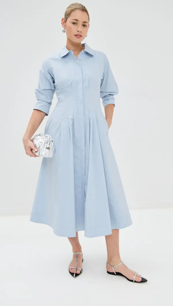 Simkhai Jazz Pintuck Midi Dress - Periwinkle Sky