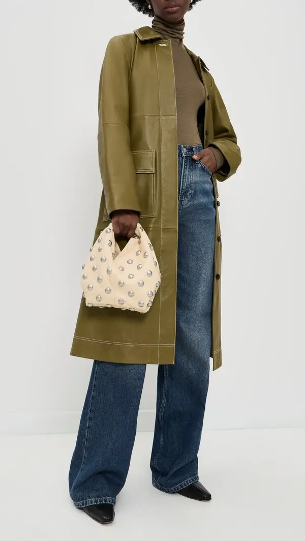 A.L.C. Simone Studded Lambskin Bag - Butter/nickel