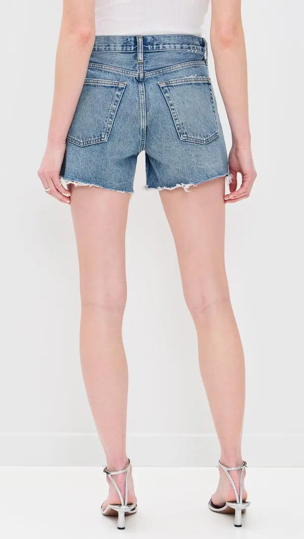AGOLDE Parker Long Denim Shorts - Fairway