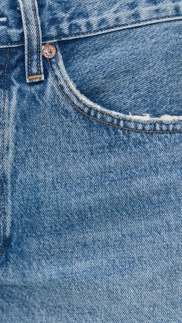 AGOLDE Parker Long Denim Shorts - Fairway