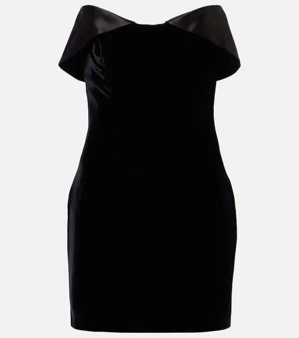 MUGLER Velvet Minidress - Black