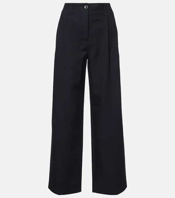 TOTEME Mid-rise Cotton Twill Chinos - Blue