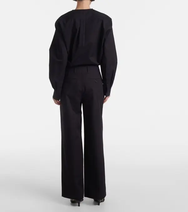 TOTEME Mid-rise Cotton Twill Chinos - Blue