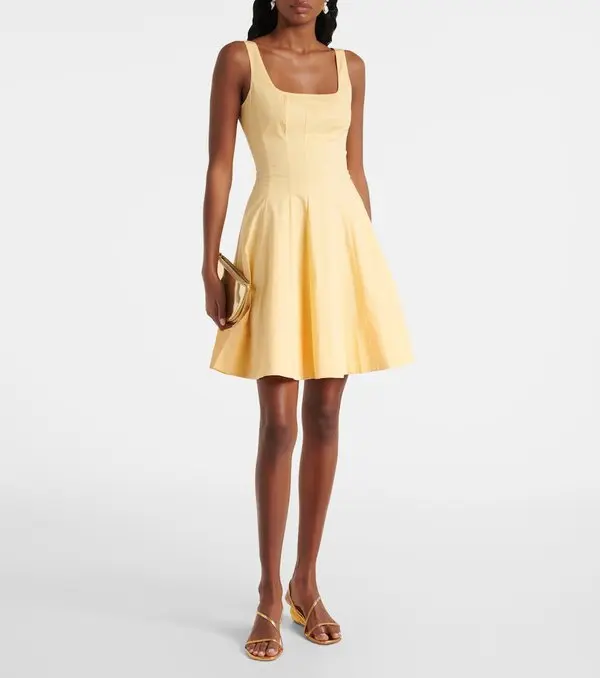 Staud Romy Gathered Cotton Minidress