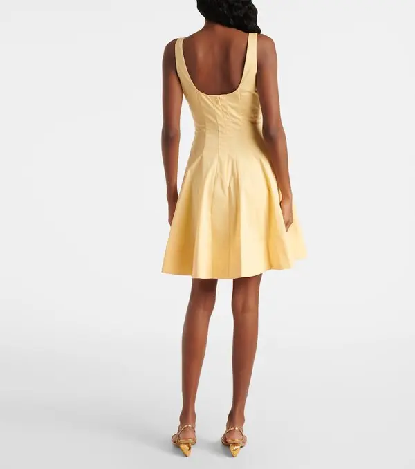 Staud Romy Gathered Cotton Minidress