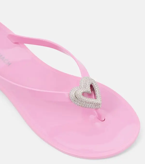 Mach & Mach Double Heart Embellished Thong Sandals