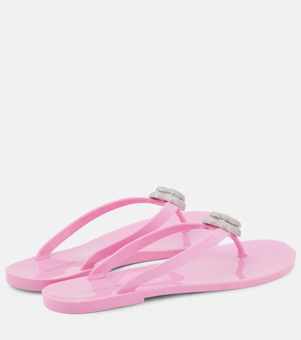 Mach & Mach Double Heart Thong Sandals - Pink