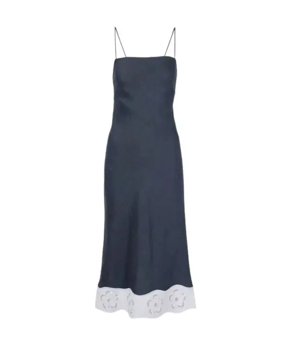 Staud Paolo Linen-blend Midi Dress - White